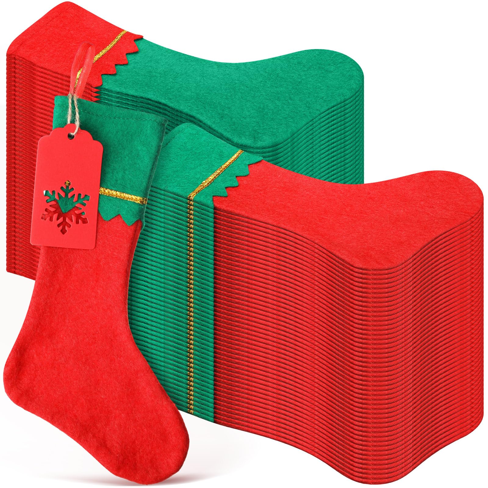 Amazon.com: Mumucove 96 Set Christmas Stockings 10 Inch Mini Red and ...