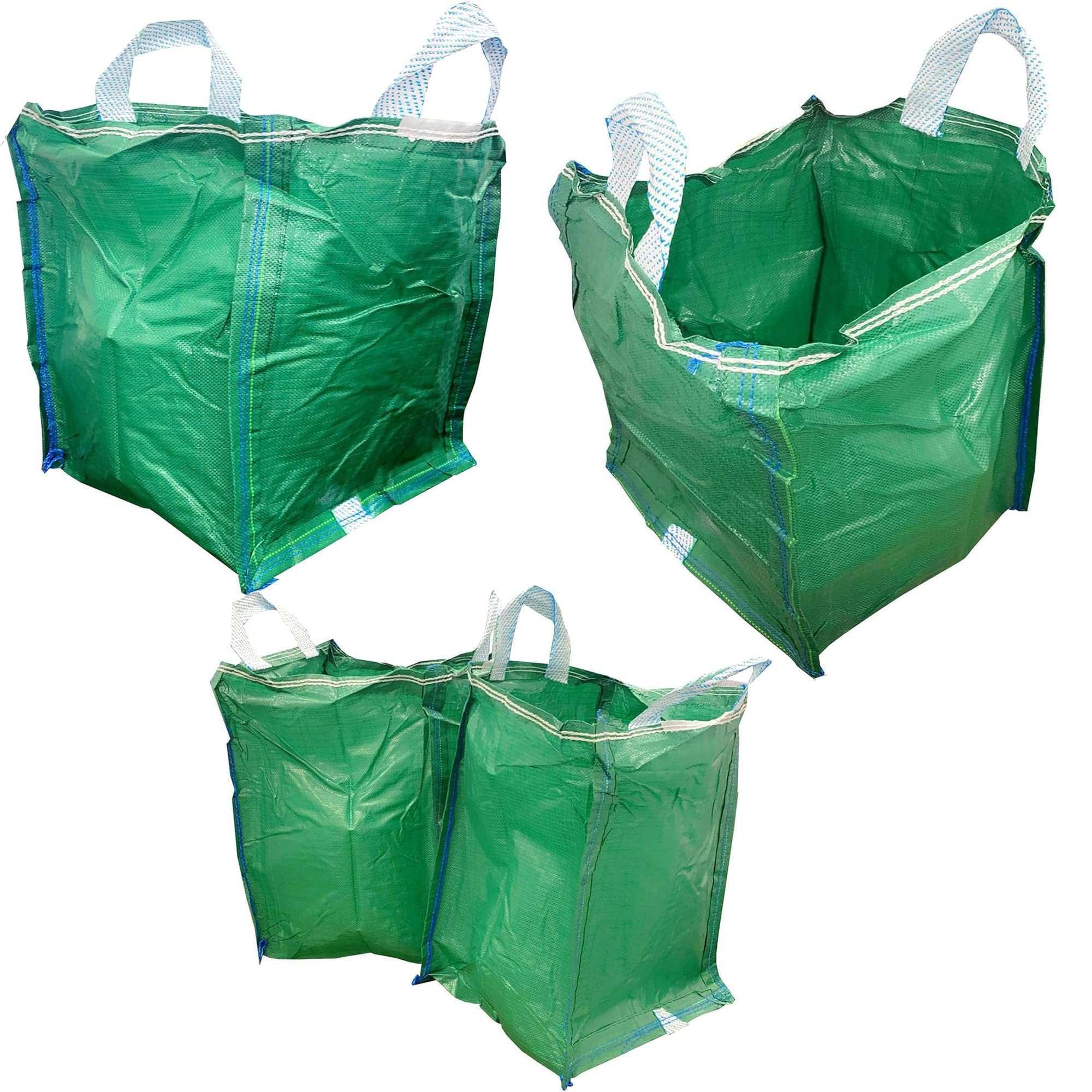 Heavy Duty 120 Litre Large Green Garden/Plant Waste Reusable Sacks With ...