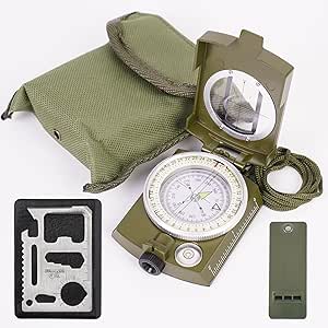Outdoor Metal Compass with Sighting Lens, Ruler, Multi in one tool,and ...