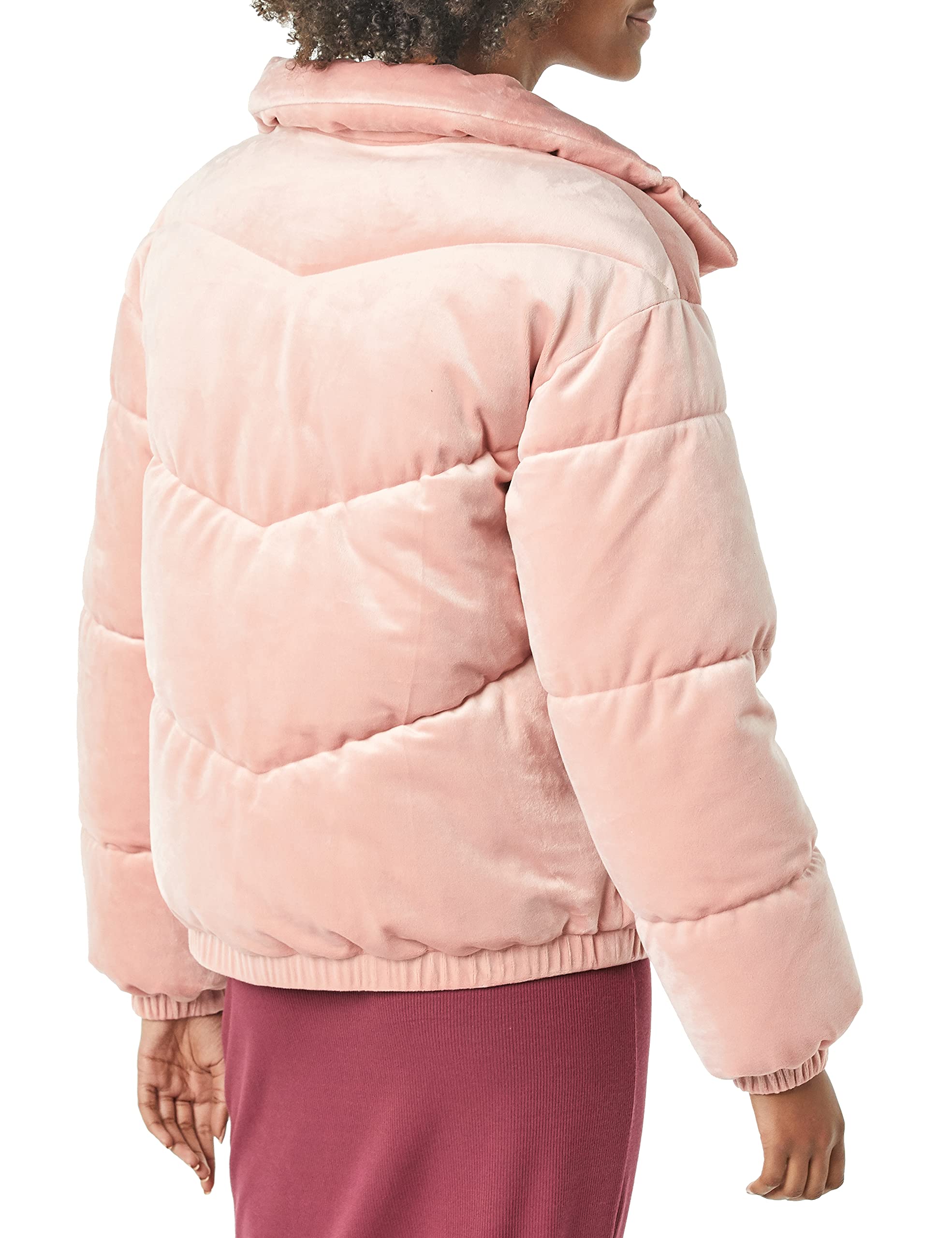 Snapklik.com : Essentials Womens Relaxed-Fit Mock-Neck Short Puffer Jacket