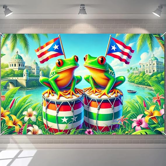 Amazon.com: BlissYard Puerto Rico Flag Banner 71x43 Inch Tropical ...