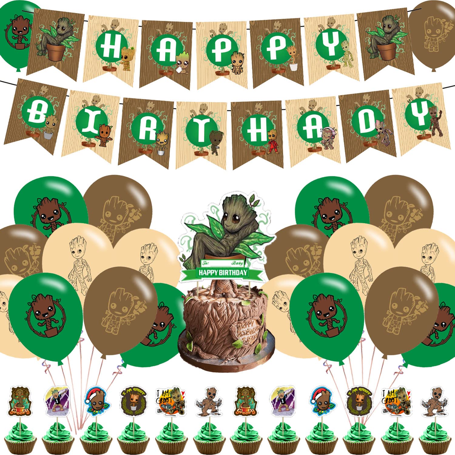 The Groot Party Decorations Cute Cartoon Movie Birthday Party Supplies ...