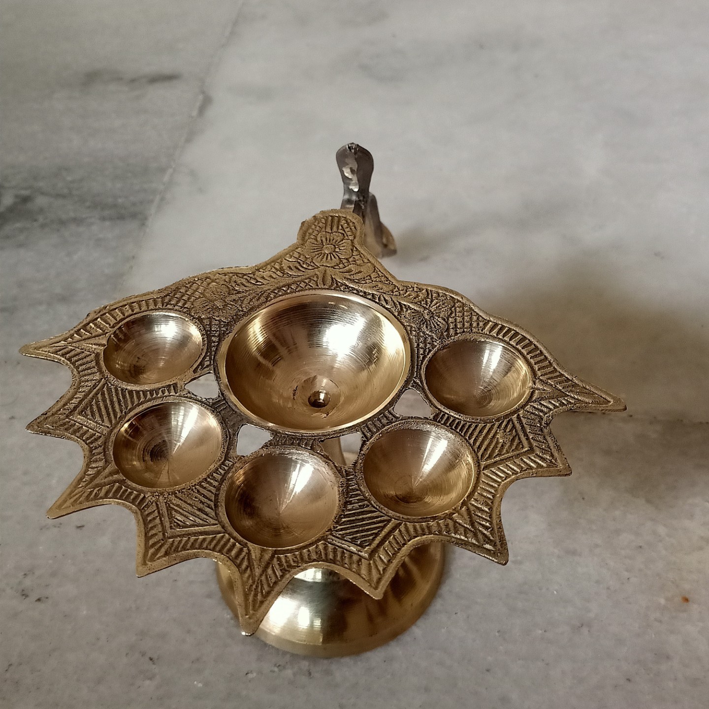 Buy BM Metal Works Brass Aarti Panch Aarti Handmade Religious ...