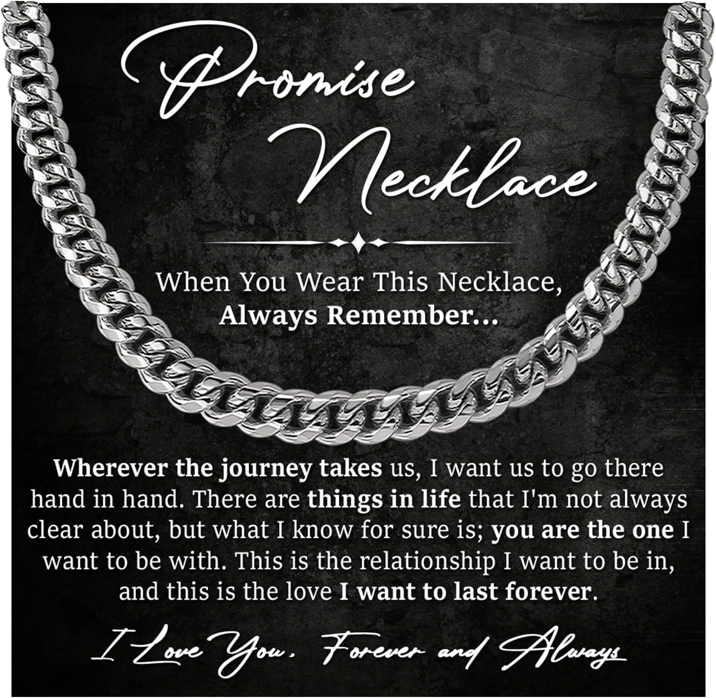 Promise Necklace For Him - Meaningful Gift With Message Card, Chain For ...