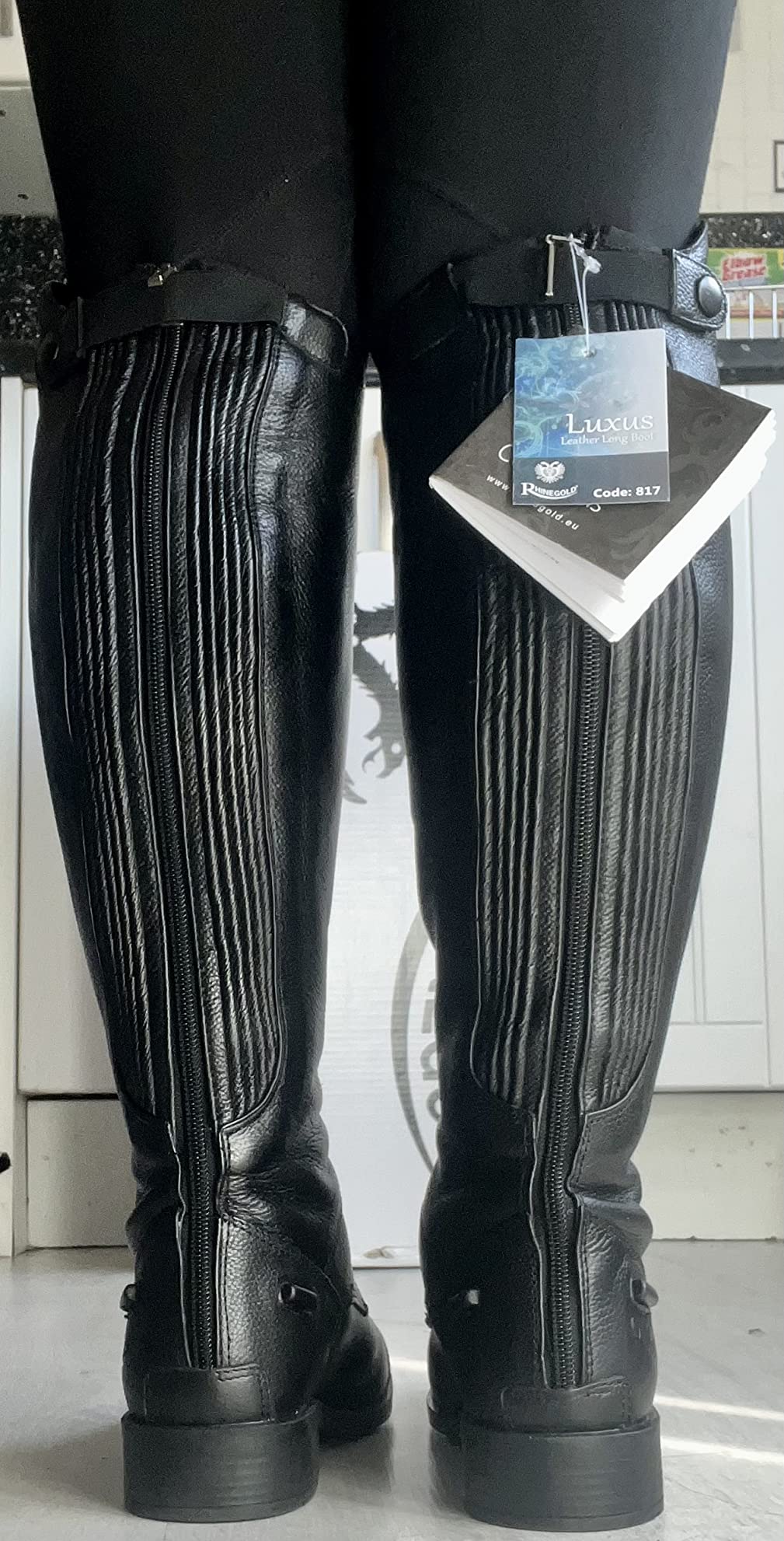 Rhinegold Elite Luxus Leather Laced Riding Boot : Amazon.co.uk: Sports ...