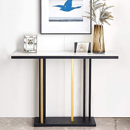 Amazon.com: VASOENY 47.24 in Modern Console Table, Sintered Stone ...