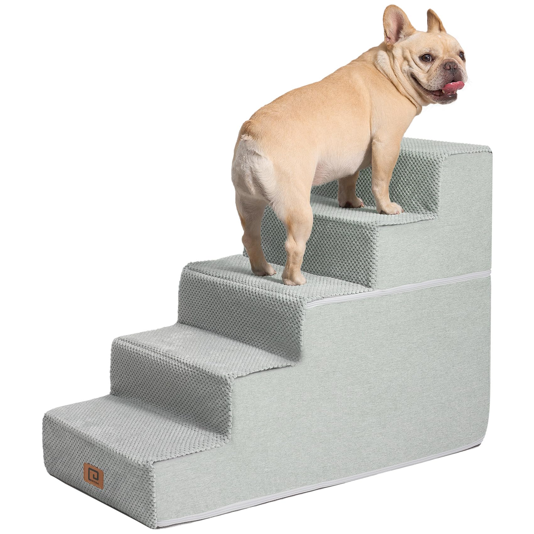 EHEYCIGA Dog Stairs for Small Dogs, 5-Step Dog Stairs for High Beds and ...