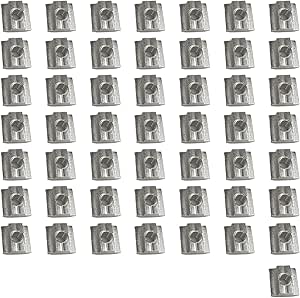 Leliafleury 50Pcs T Slot Nuts Carbon Steel Tee Nuts Sliding T Nuts for Aluminum Profile ...