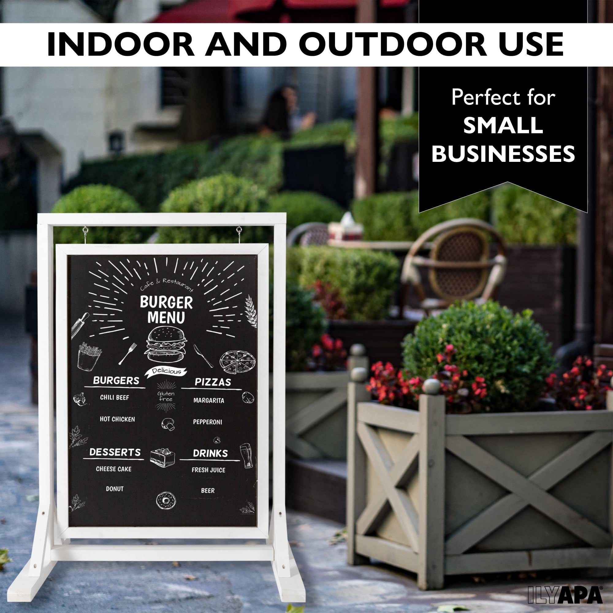 Snapklik.com : Ilyapa Rustic Double Sided Swinging Chalkboard Sidewalk ...