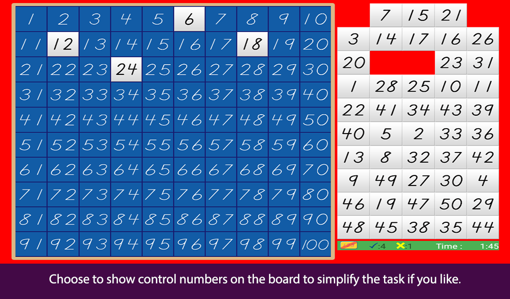 Aplicación Montessori Skip Counting - Counting from 1 - 100 by twos ...