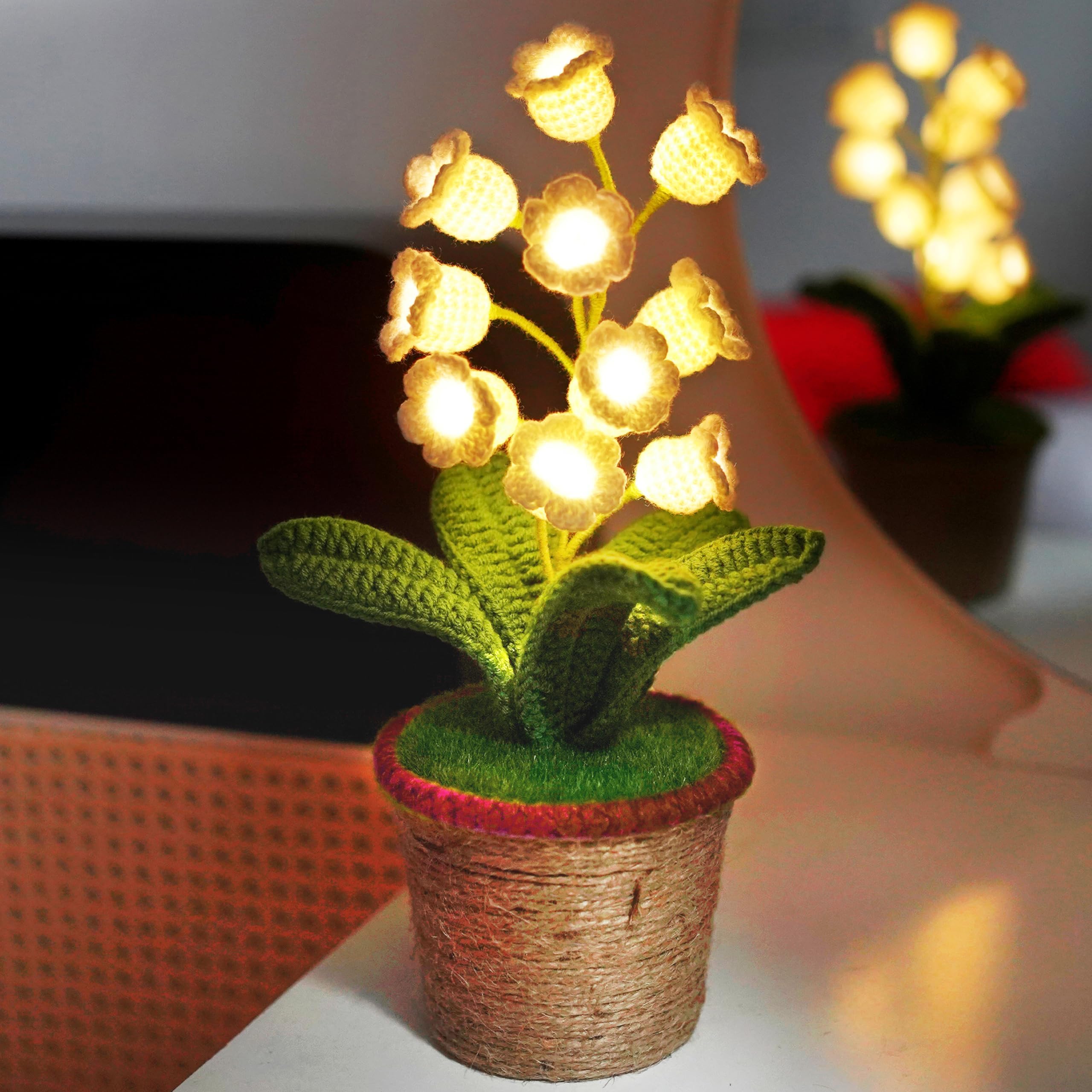(20 Flower) Assembled Tulip Lamp Night Light with Glass Dome, Cool ...