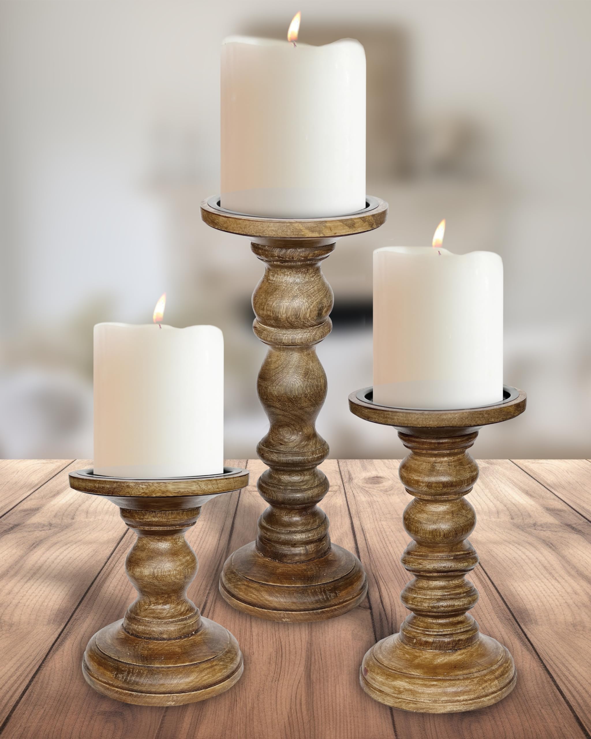 Decorative Large Candlesticks Uniquewise Marble Resin Candle Holders