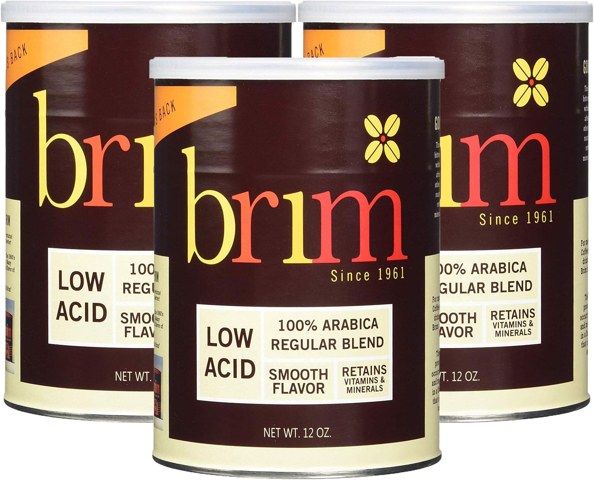Amazon.com: Brim Low Acid Ground Coffee, Regular Blend, 12 OZ