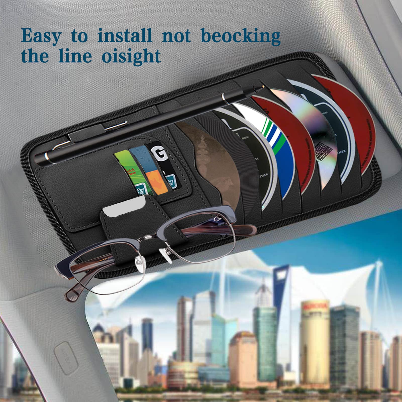 Snapklik.com : Car Visor CD Case Holder, Universal Sun Visor Organizer ...