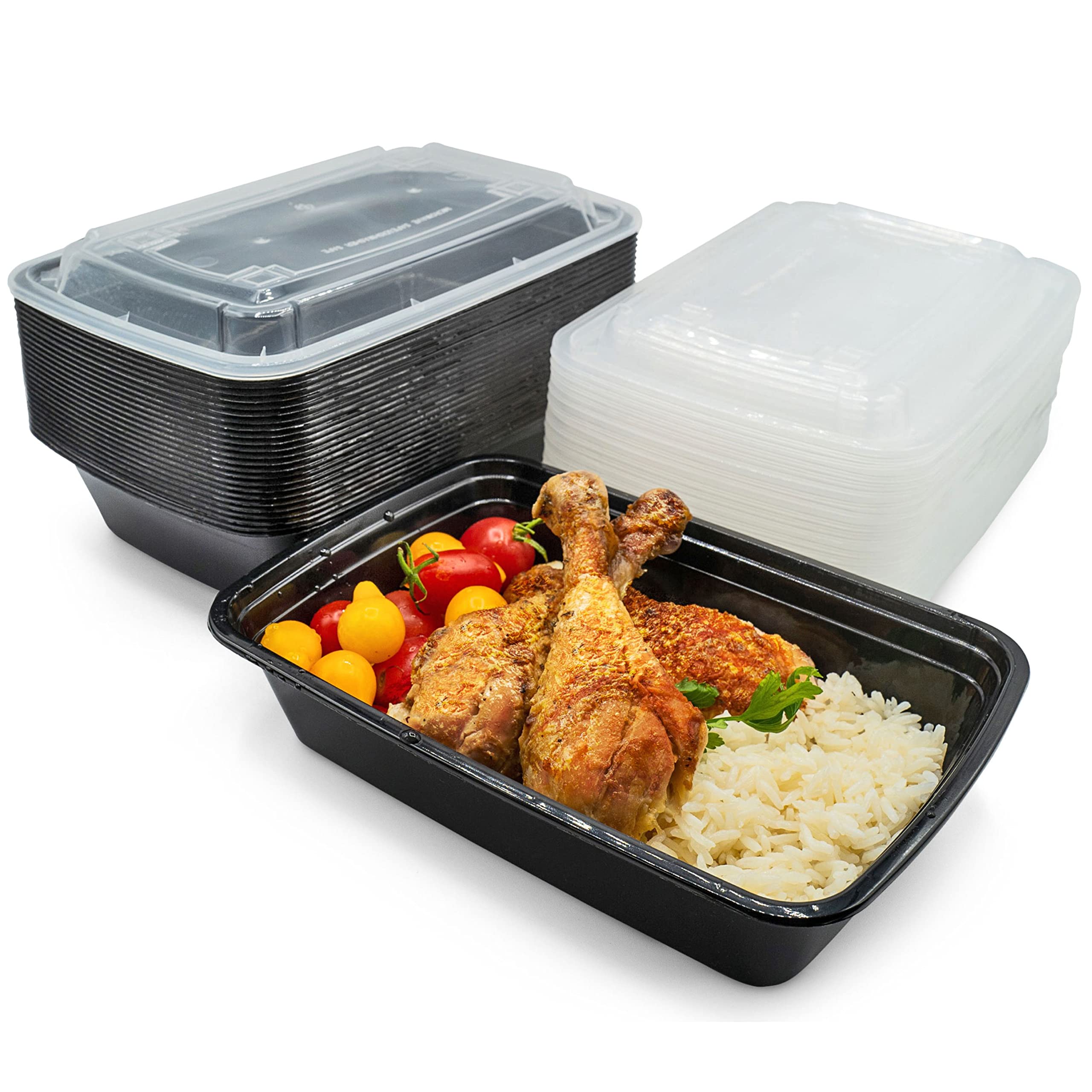 JUST PACK IT [50 Sets - 38 oz] Meal Prep Containers with Snap Tight ...