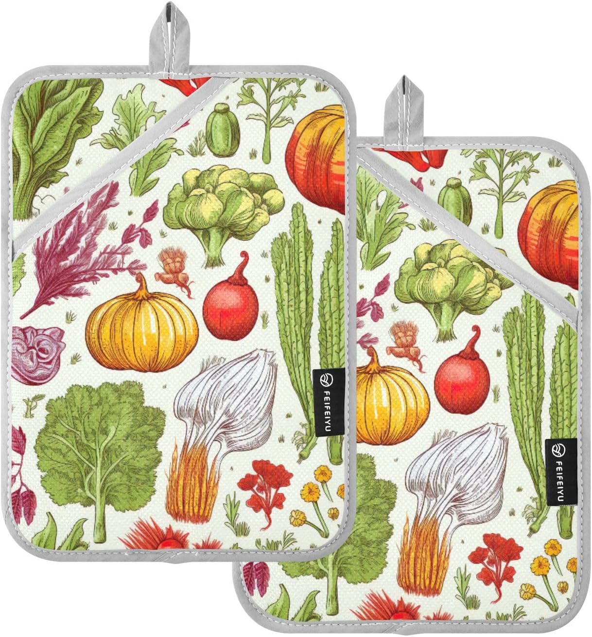 Amazon.com: Veggies Vegetables Molasses Pot Holders for Kitchen Hot ...