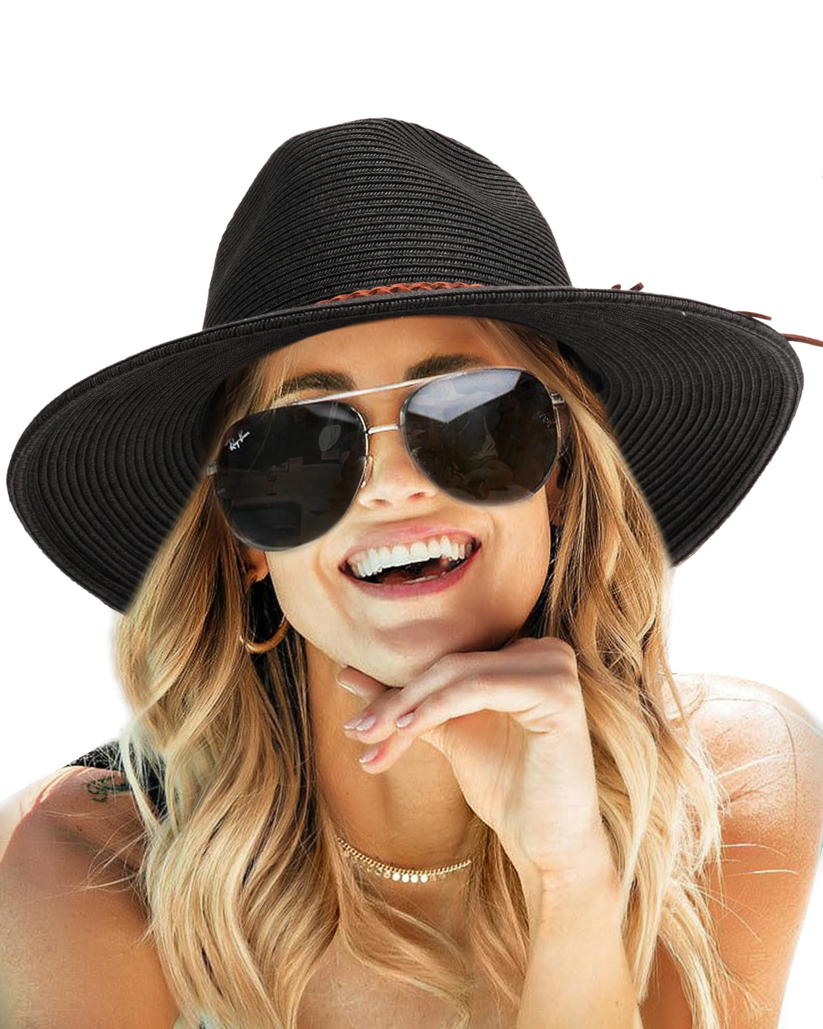 Snapklik.com : Sun Hats For Women Summer Wide Brim UV UPF 80+ Panama ...