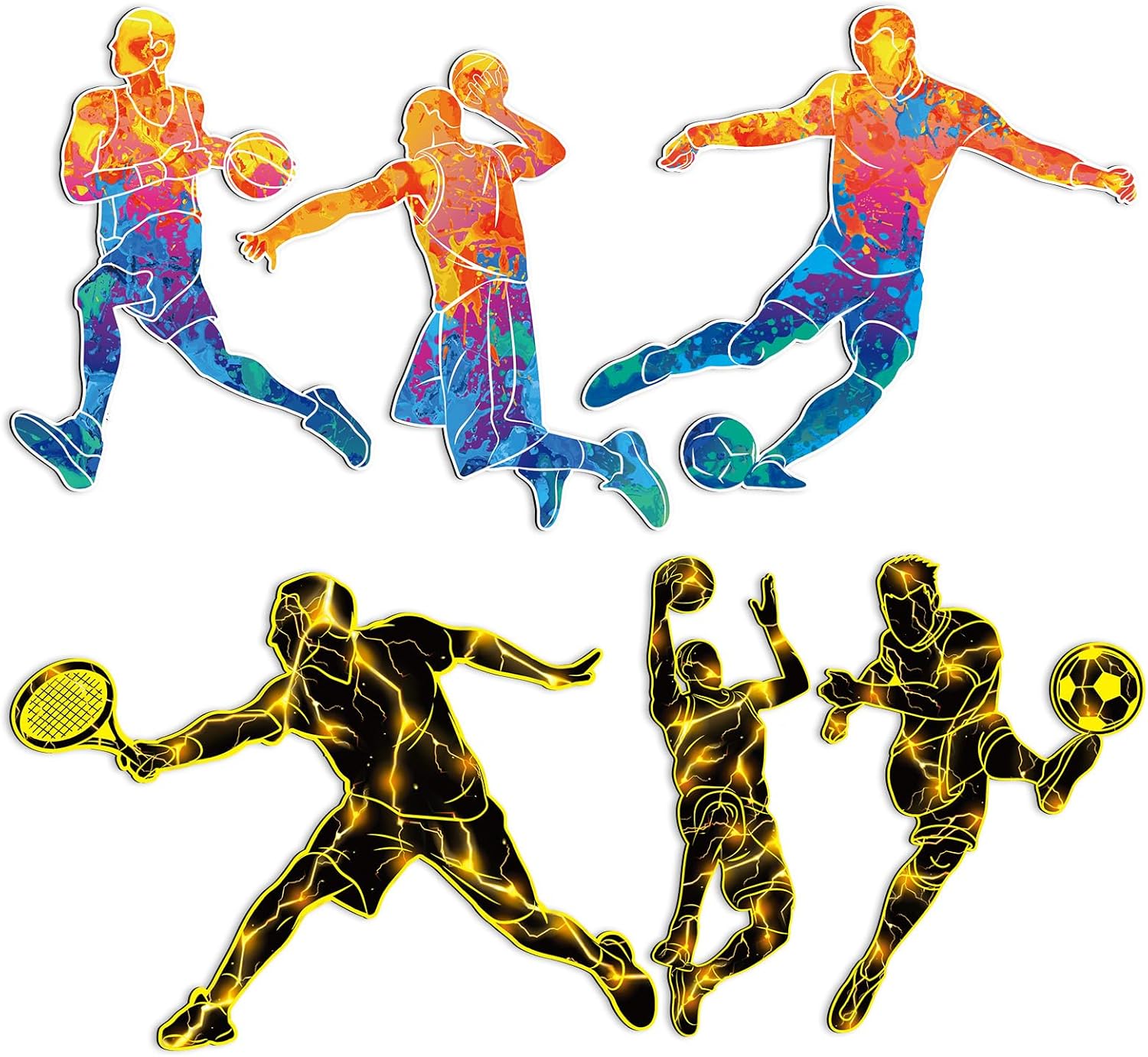 Amazon.com: Tellegloww 6 Pcs Sports Magnets for Lockers 5" Fridge ...