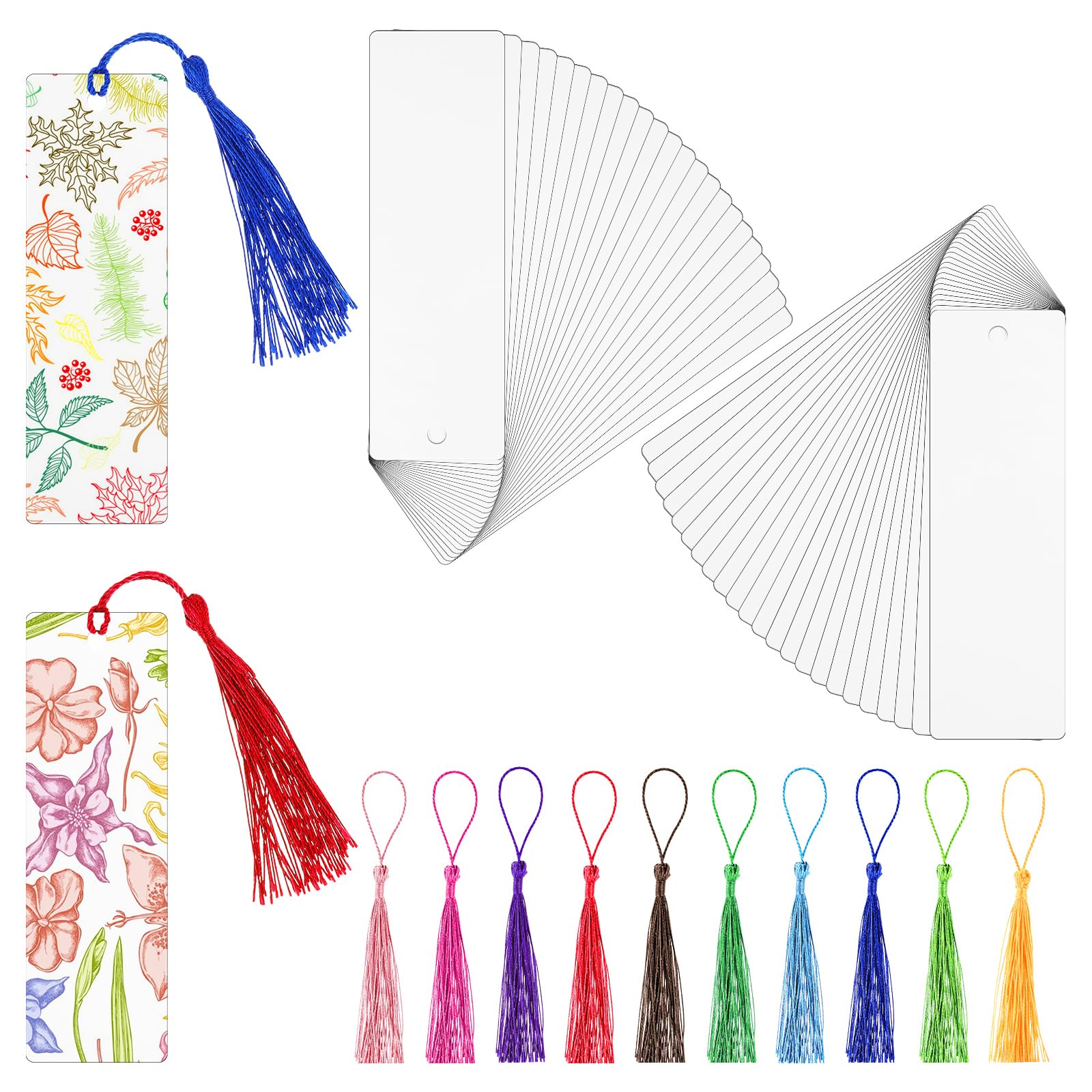 Amazon.com: 50 Pieces Sublimation Bookmarks Sublimation Blanks DIY ...