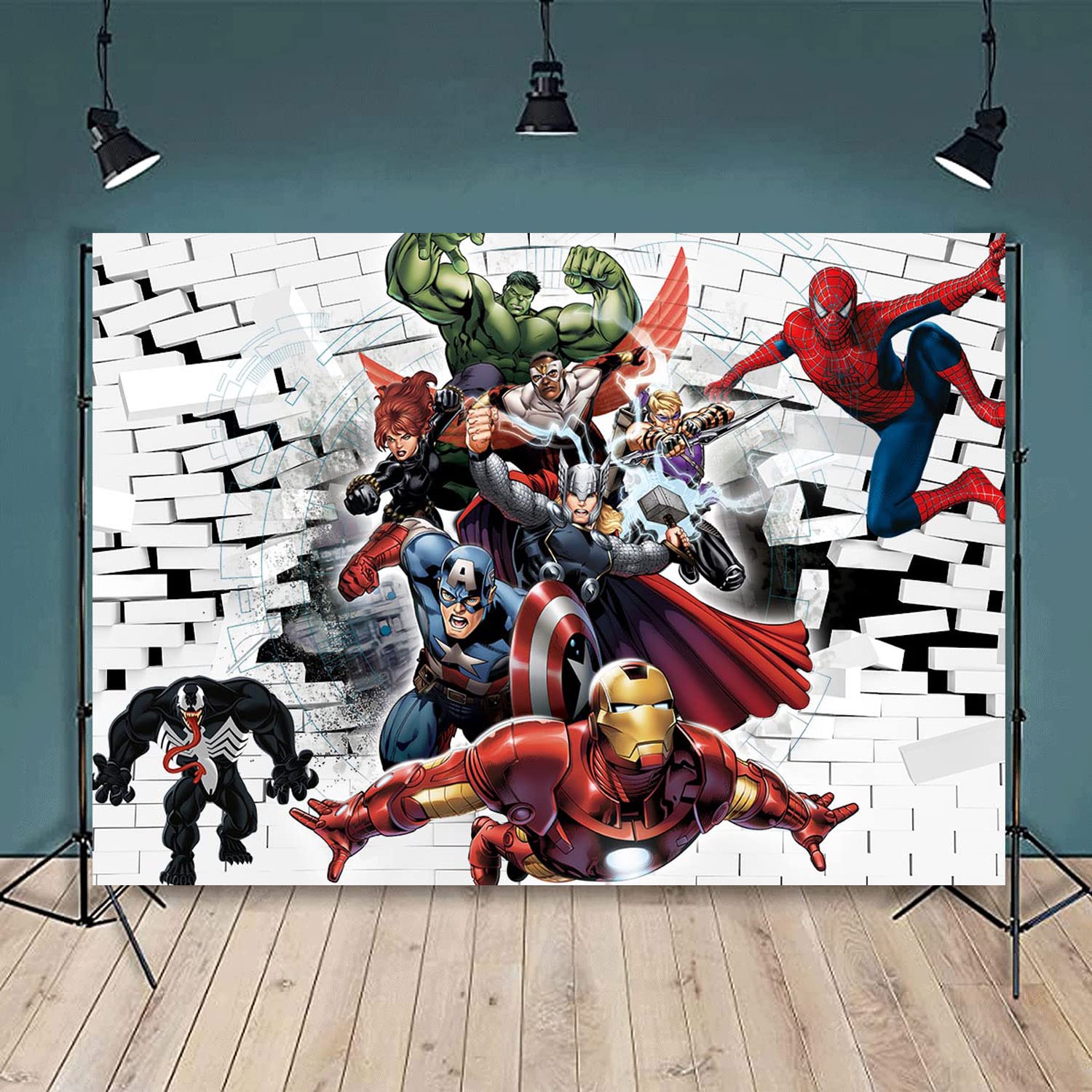 Reagtught 7x5ft Cartoon Avengers Theme Photography Backdrops Superhero ...