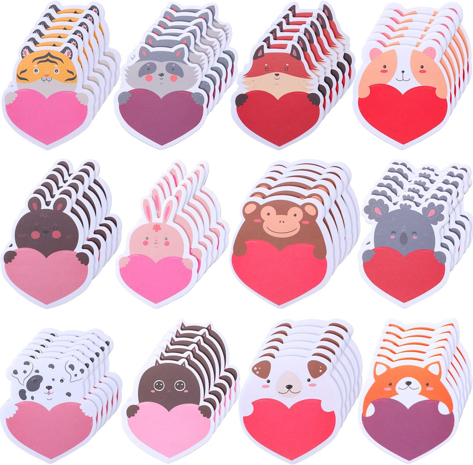 Amazon.com : 72 Pcs Heart Sticky Notes Valentine's Day Cute Cartoon ...