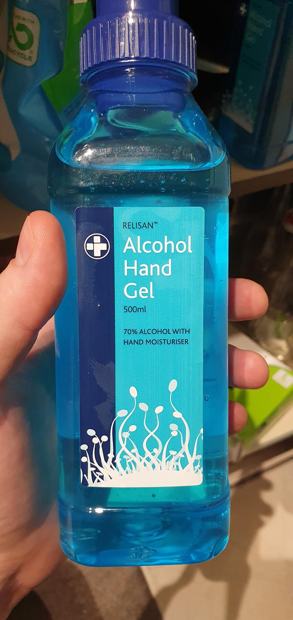 Relisan Alcohol Hand Sanitiser Gel 500ml - 70% Alcohol - Made in UK 888 ...