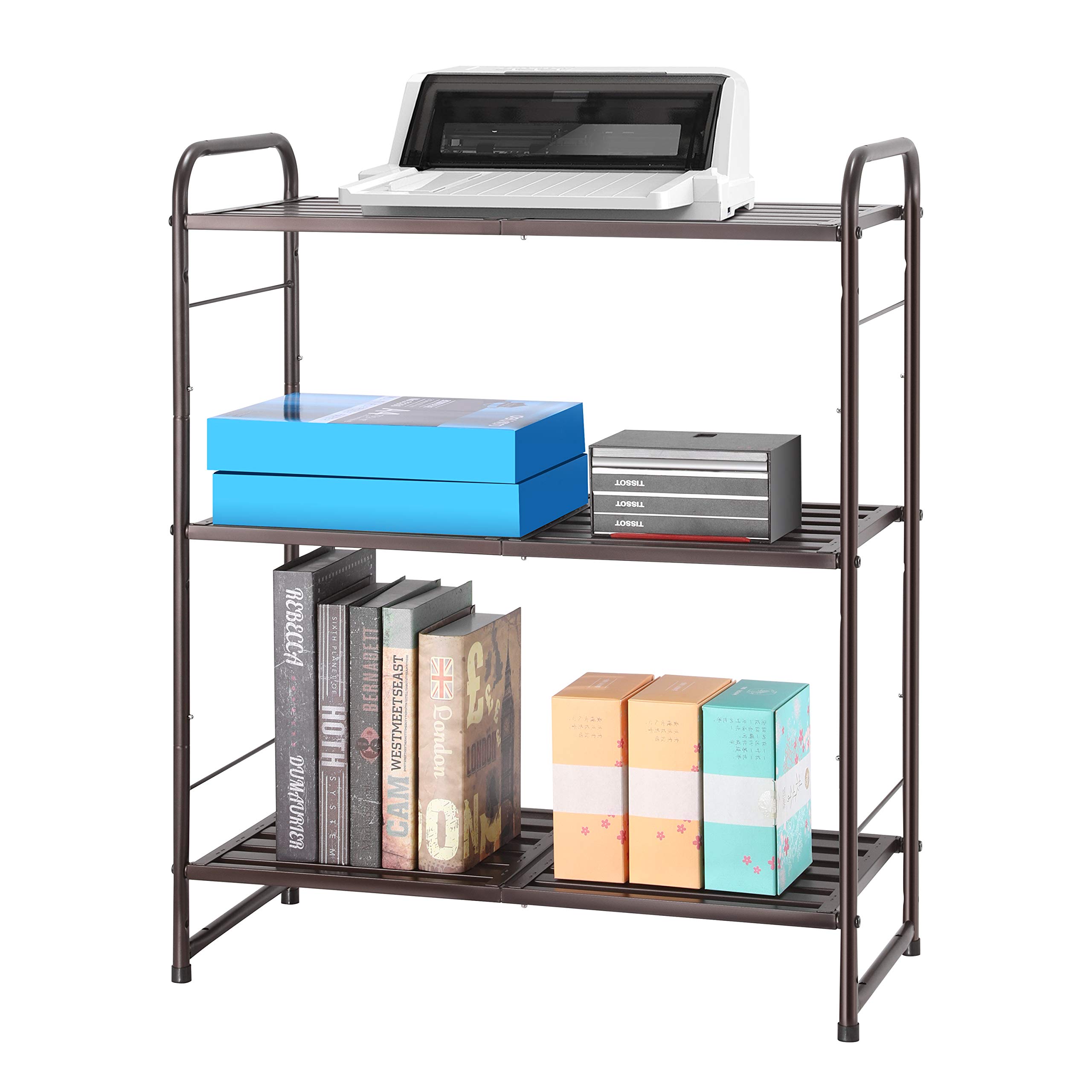 Simple Trending 3-Tier Stackable Shelving Unit Storage Rack, Expandable ...