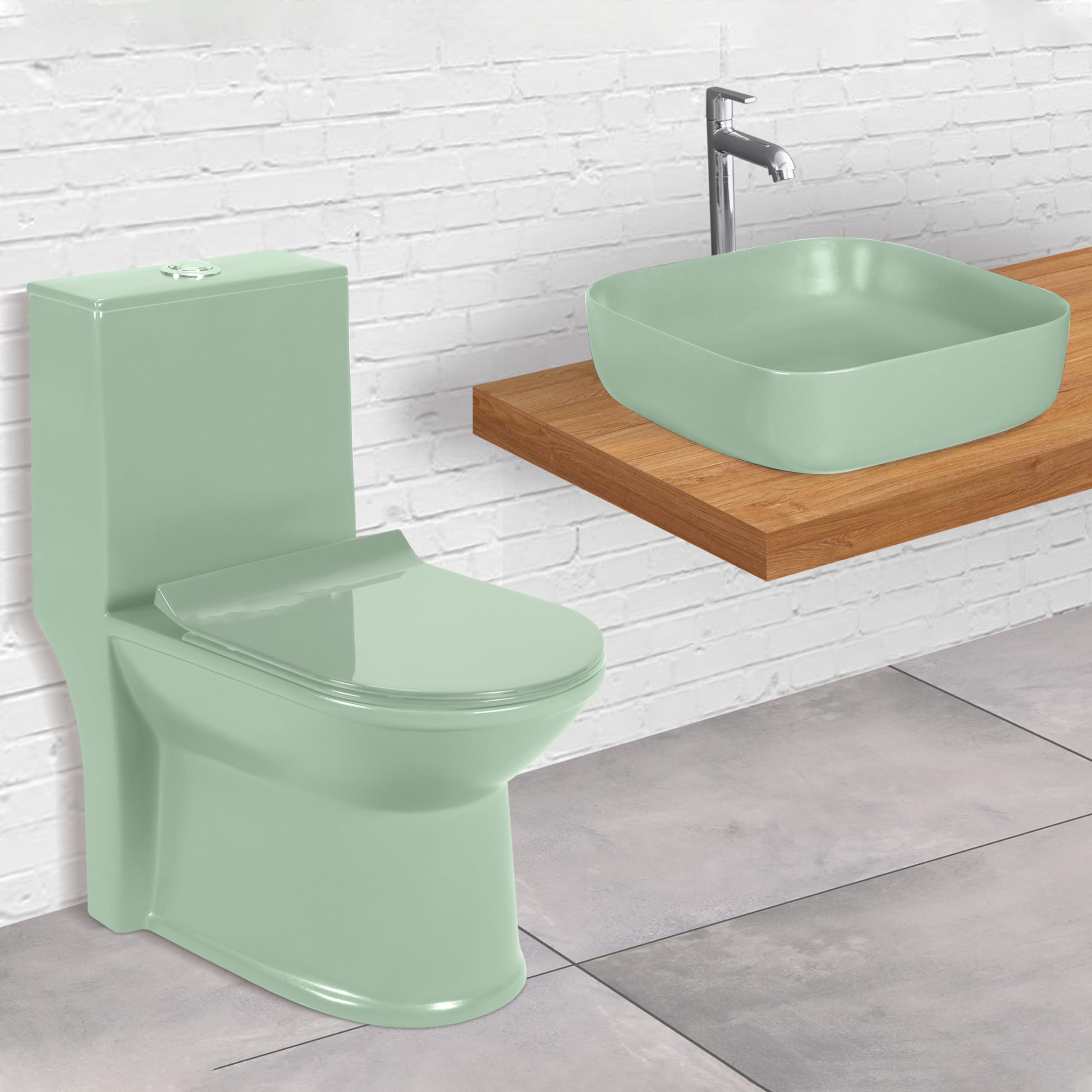 Buy ex Ceramic One-Piece Commode with Counter-Top Basin for Bathroom ...