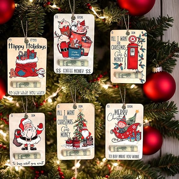 Amazon.com: Baychon Christmas Money Holder Ornaments for Cash, Handmade ...