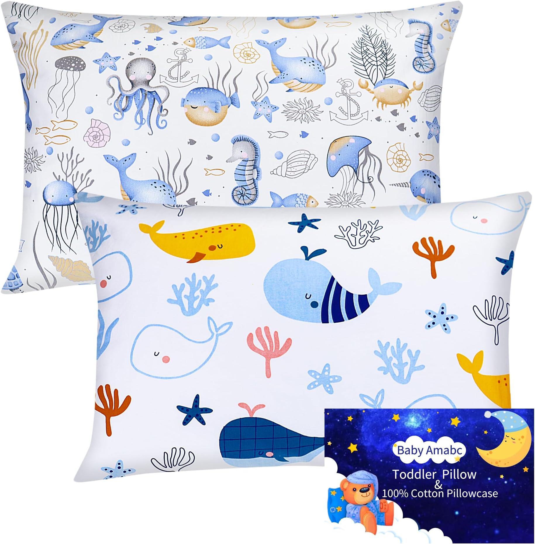 Amazon.com: 2 Love Print Toddler Travel Pillow Cover 15" x 20" with ...