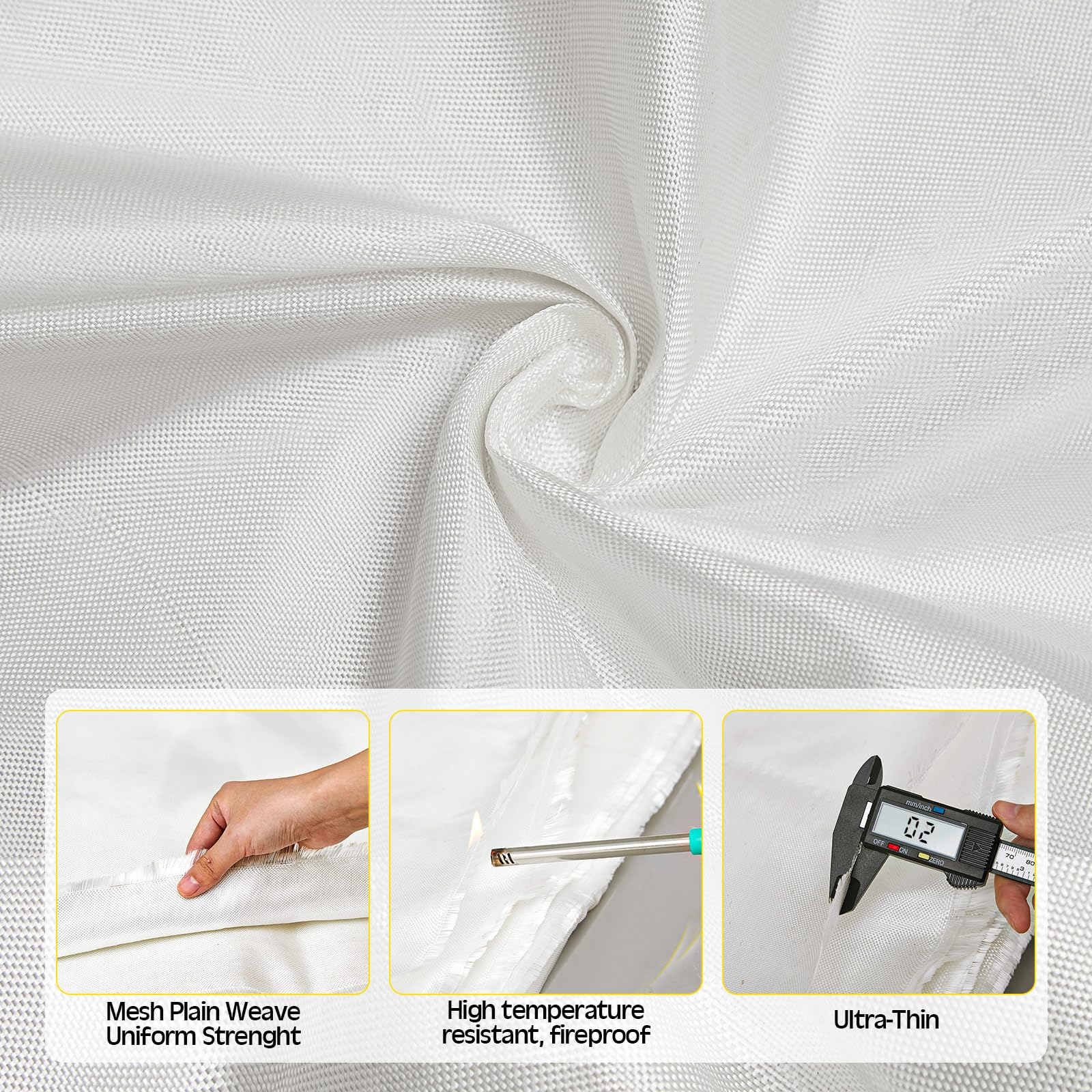 Peryiter Fiberglass Mat 50” x 36 Ft/ 12 Yd Fiberglass Cloth Resin ...