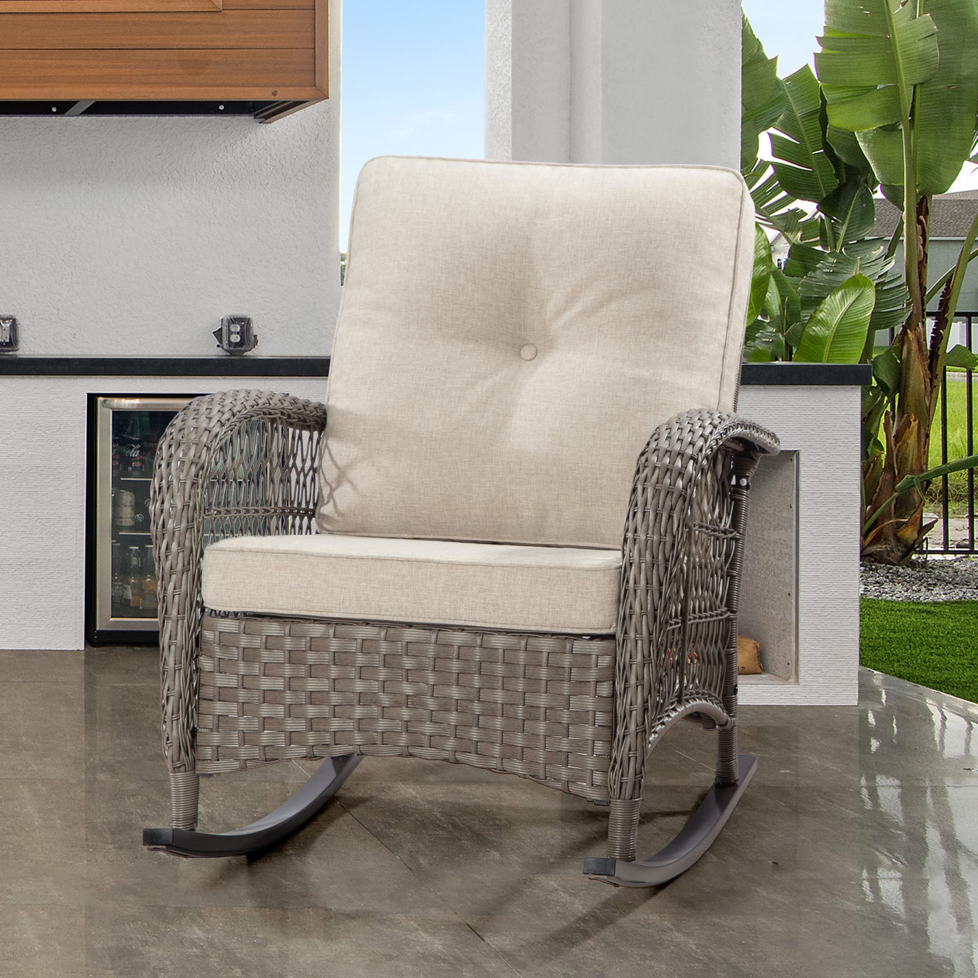 Amazon.com : Gardenbee Patio Rocking Chair - Outdoor Rocker Chair with ...