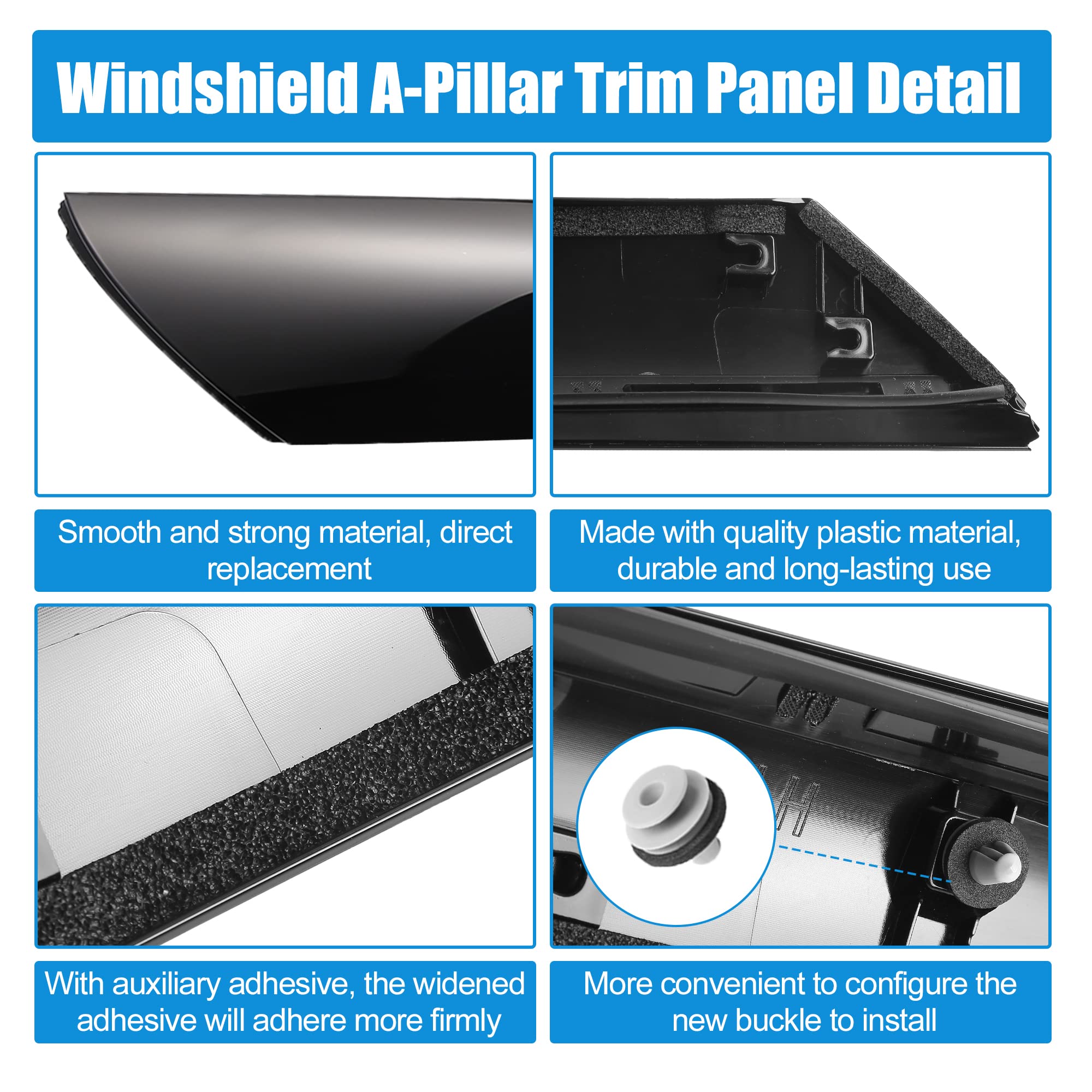 X AUTOHAUX Pair Windshield A-Pillar Trim Panel for Kia Soul 2010-2013 ...