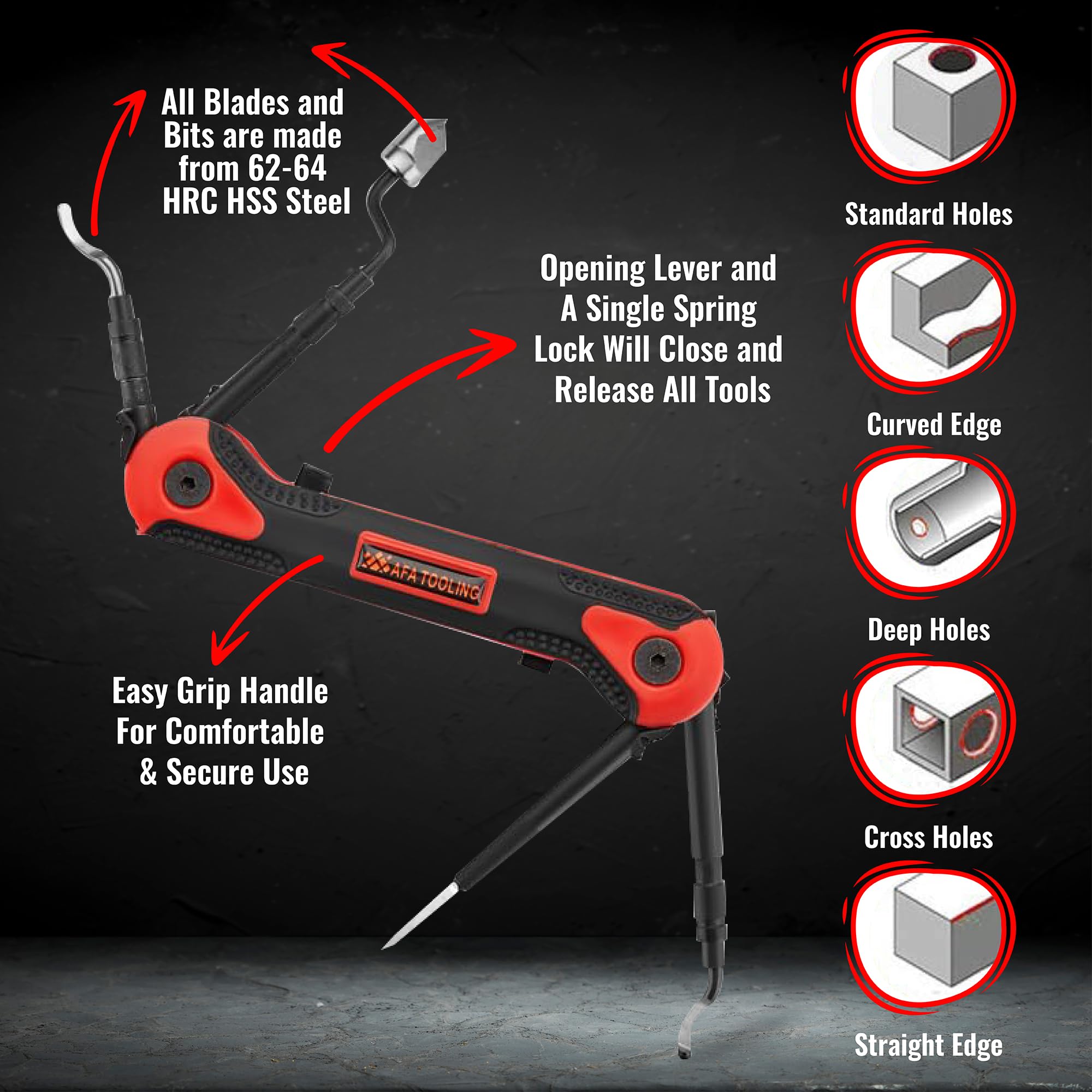 Snapklik.com : AFA Tooling - 4-in-1 Deburring Tool - Works On Metal ...