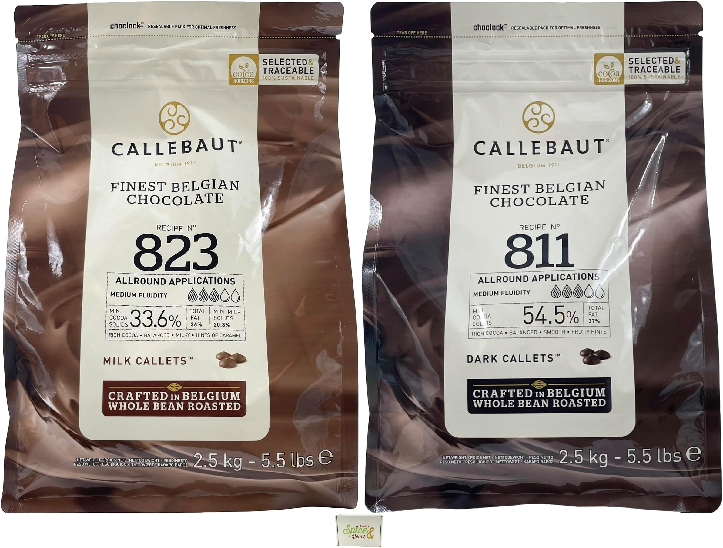 Amazon.com : Callebaut Belgian Chocoalte Callets | 2 Pack of 5.51 Bags ...