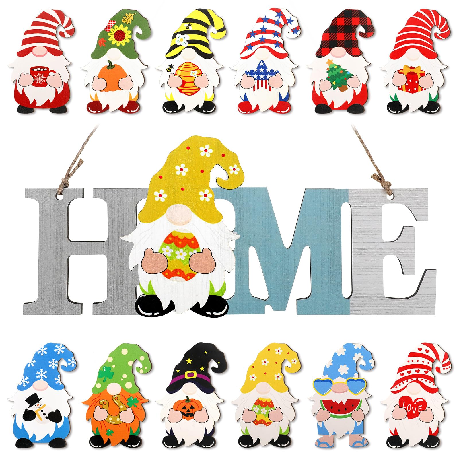 Snapklik.com : Interchangeable Gnomes Sign Wood Easter Gnomes Home ...