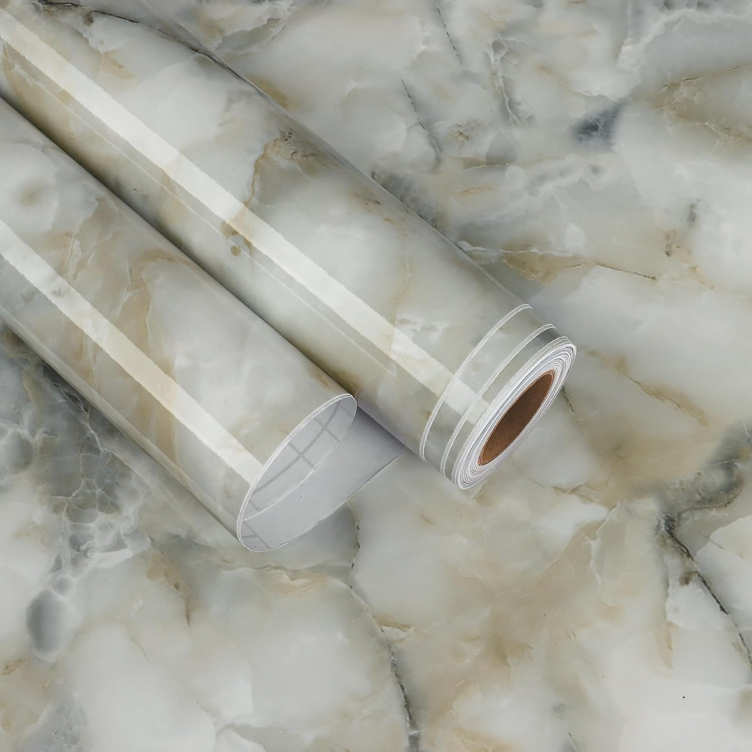 EaseStick 15.7''x160'' Glossy Marble Contact Paper Waterproof Marble ...