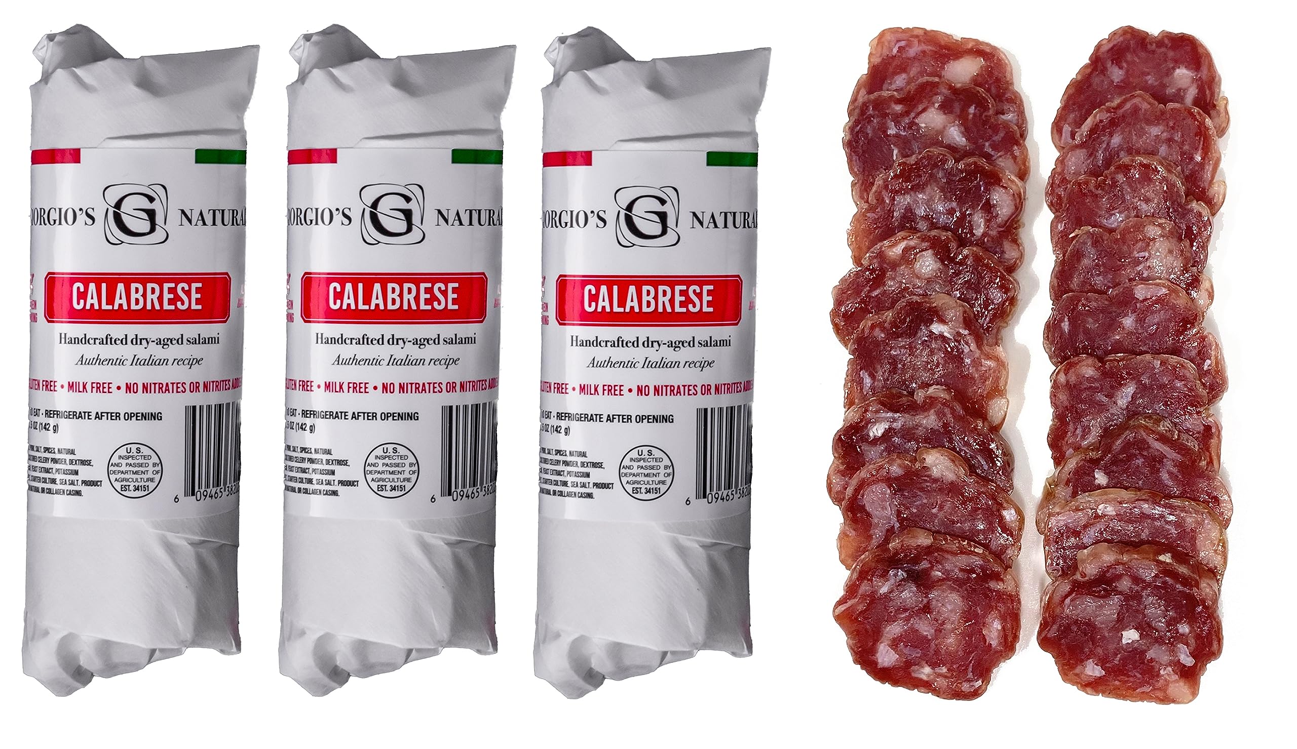 Amazon.com: Giorgio’s Naturals Handcrafted Dry-Aged Salami – Calabrese ...