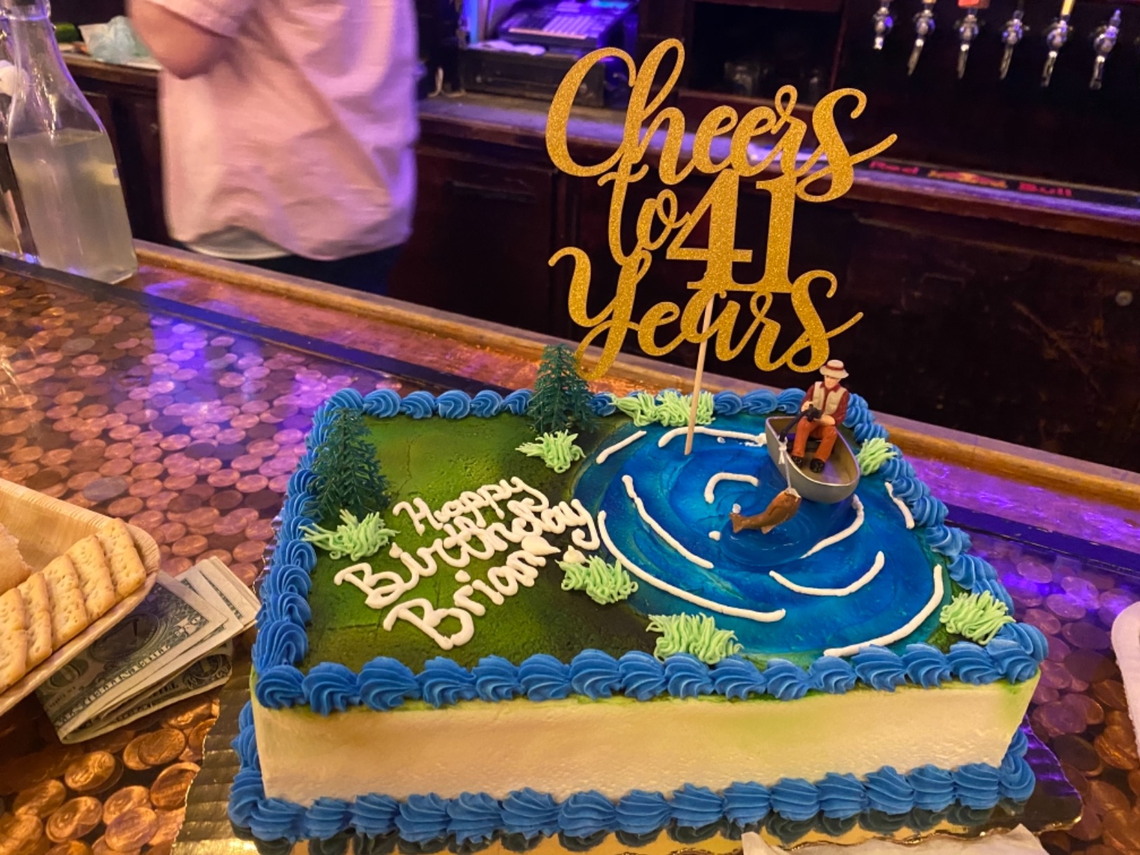 Amazon.com: Gold Glitter Cheers to 41 years cake topper, Gold Happy ...