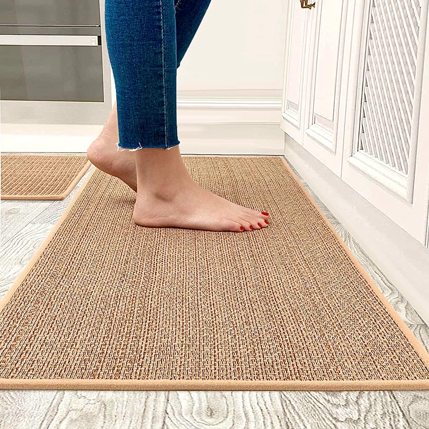 Kitchen Mat | Kitchen Carpet Non Slip [2 PC, 44x75 + 44x120] Waterproof ...