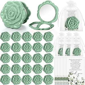 Amazon.com: FoldTier 50 Set Rose Compact Mirrors Bulk Wedding Party ...