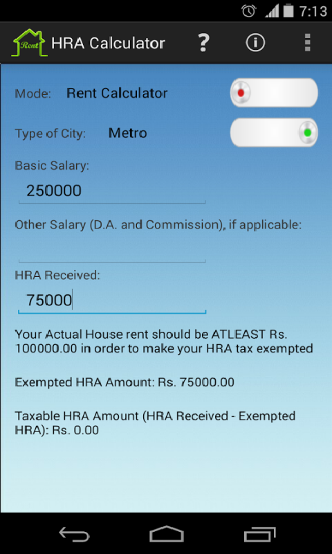 HRA Calculator:Amazon.co.uk:Appstore for Android