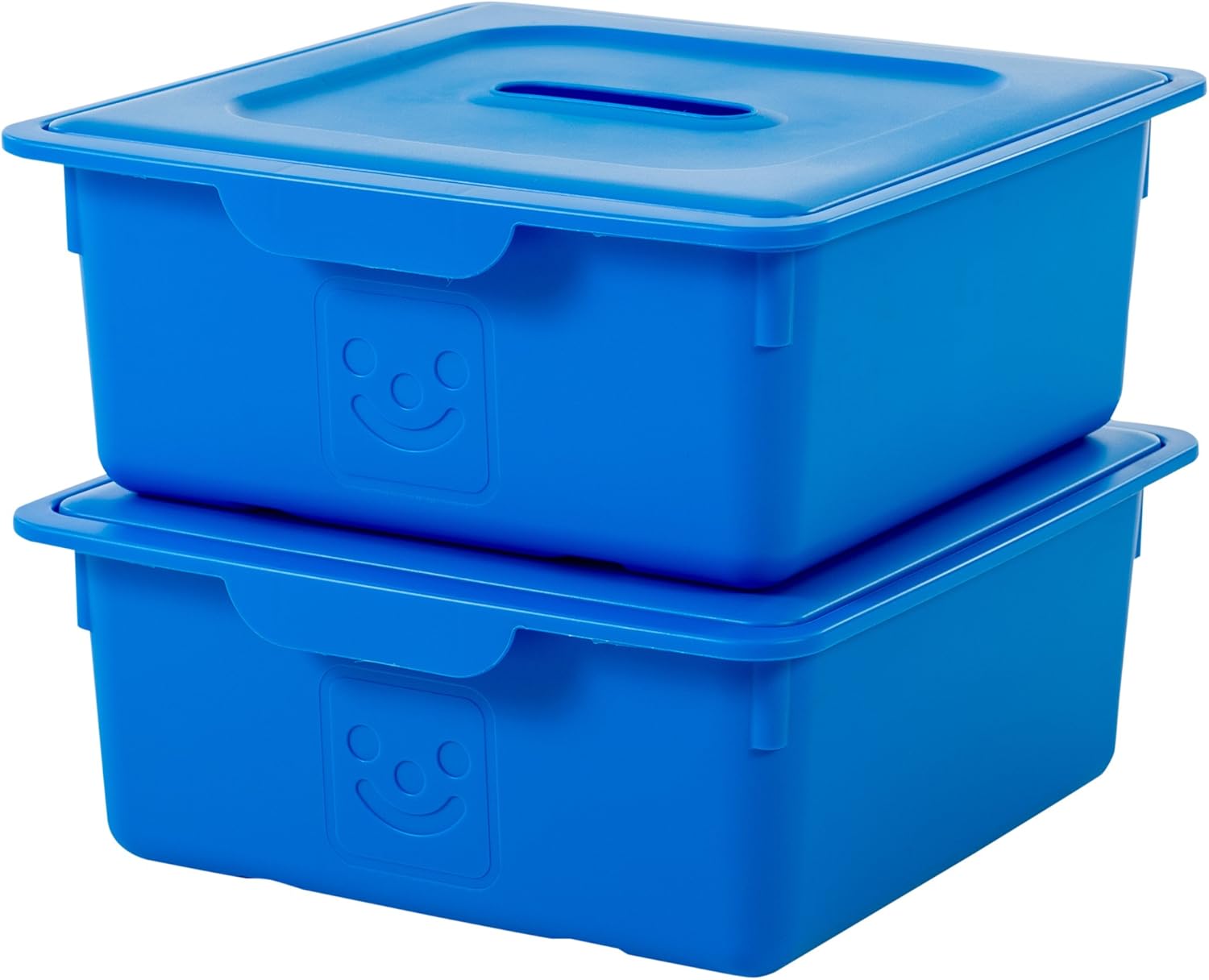 Iris Ohyama, Set of 2, Storage Boxes, 10 L with Lid, Stackable, BedRoom ...