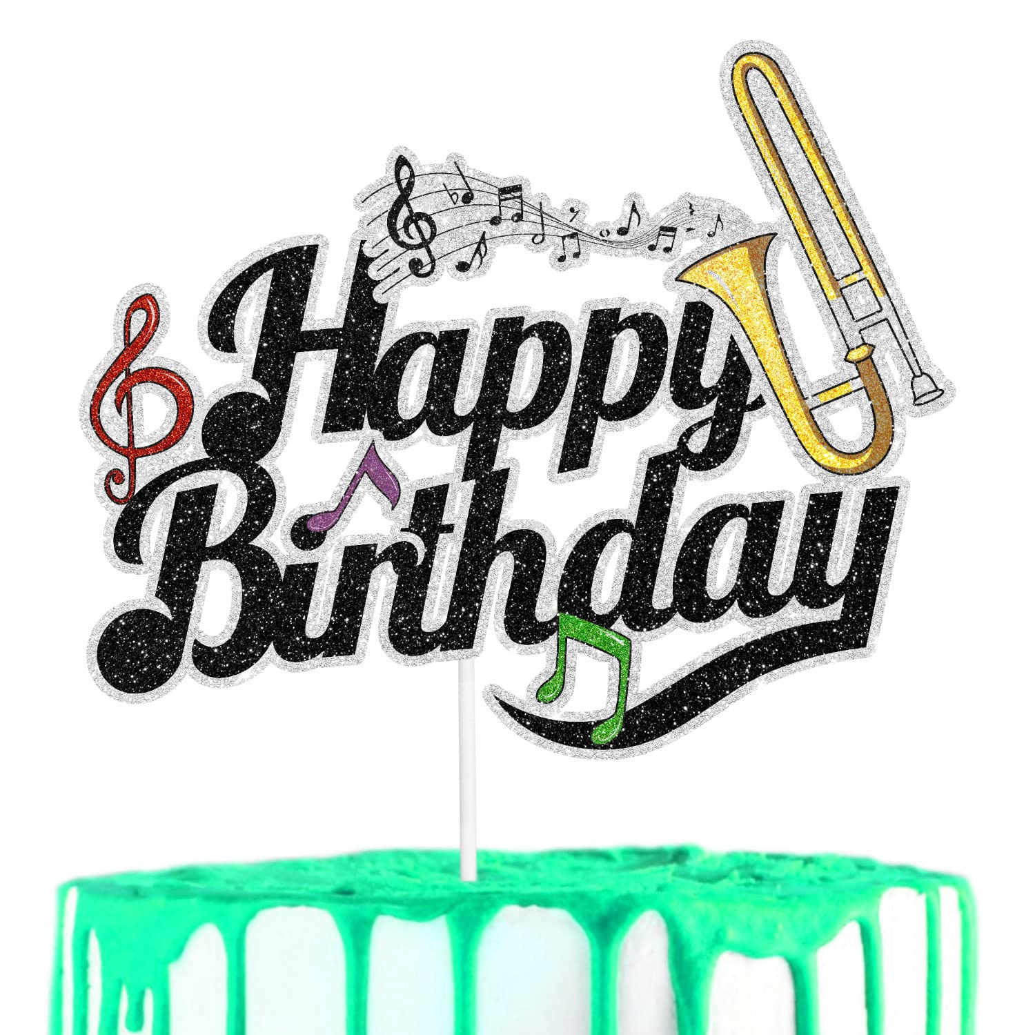 Amazon.com: Trombone Cake Topper Musician Happy Birthday Music Lover ...