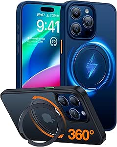 Amazon.com: TORRAS Upgraded 360 Rotatable Magnetic Ring for iPhone 15 Pro Max Case, Fit for ...