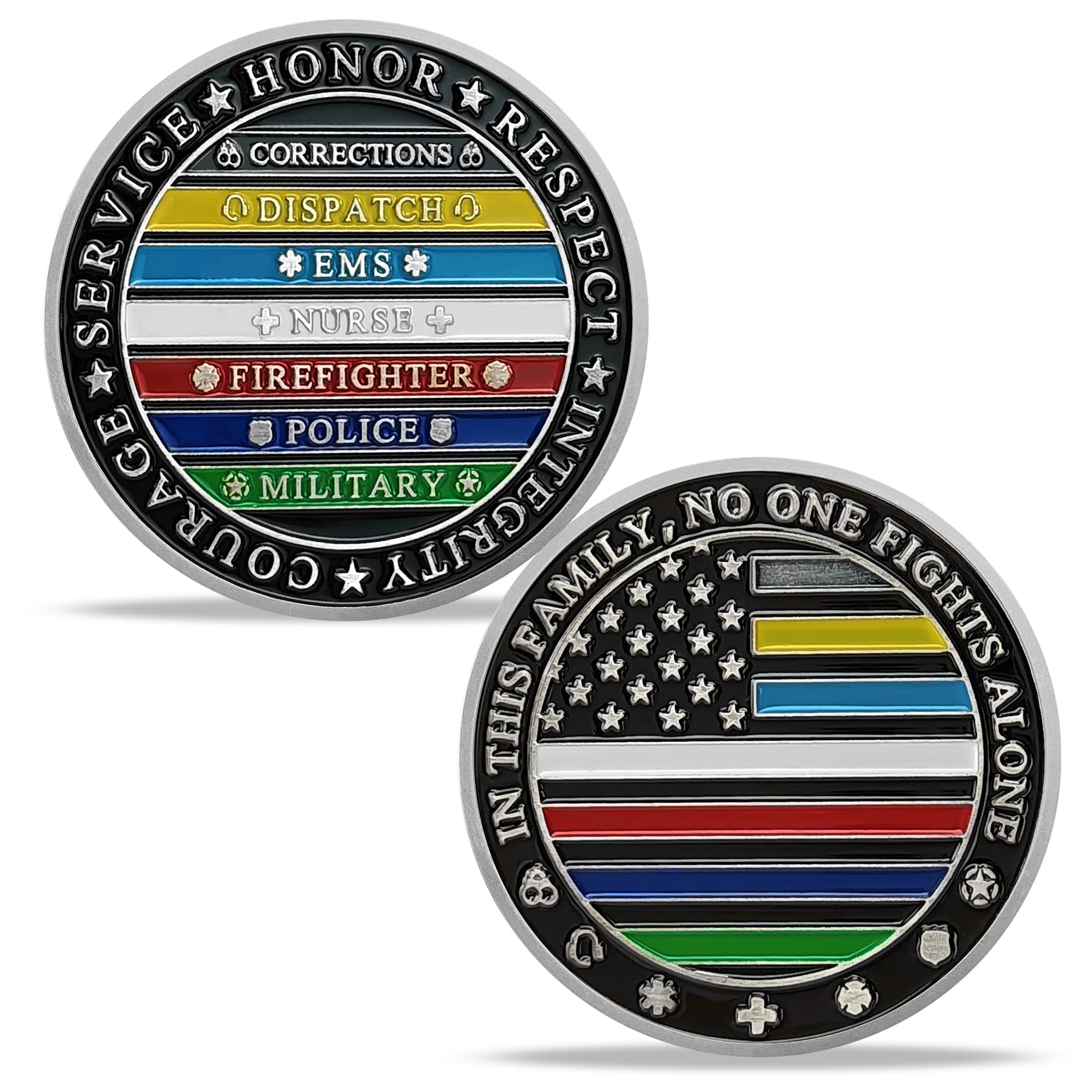 Amazon.com : AtSKnSK No One Fights Alone Thin Line Coin Supporting EMS ...