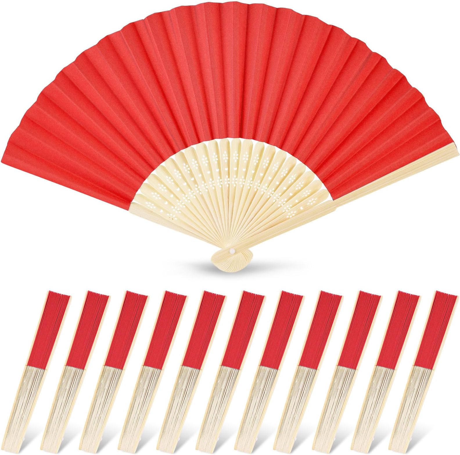 Amazon.com: QIRMIZI 30 PACK Fabric Folding Handheld Fans, Perfect for ...