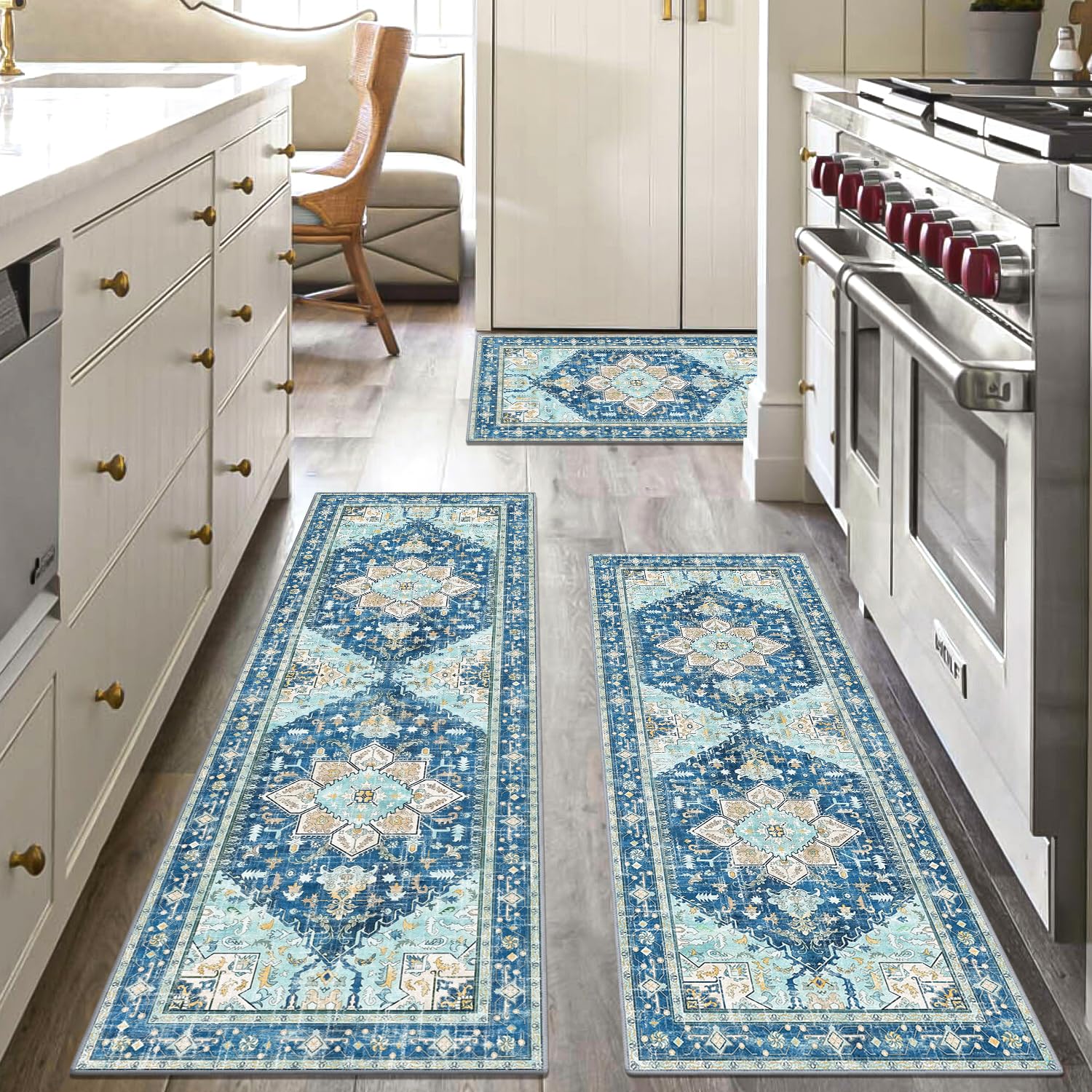 Amazon.com: Yamaziot Boho Washable Kitchen Rugs Sets of 3, Non Slip ...