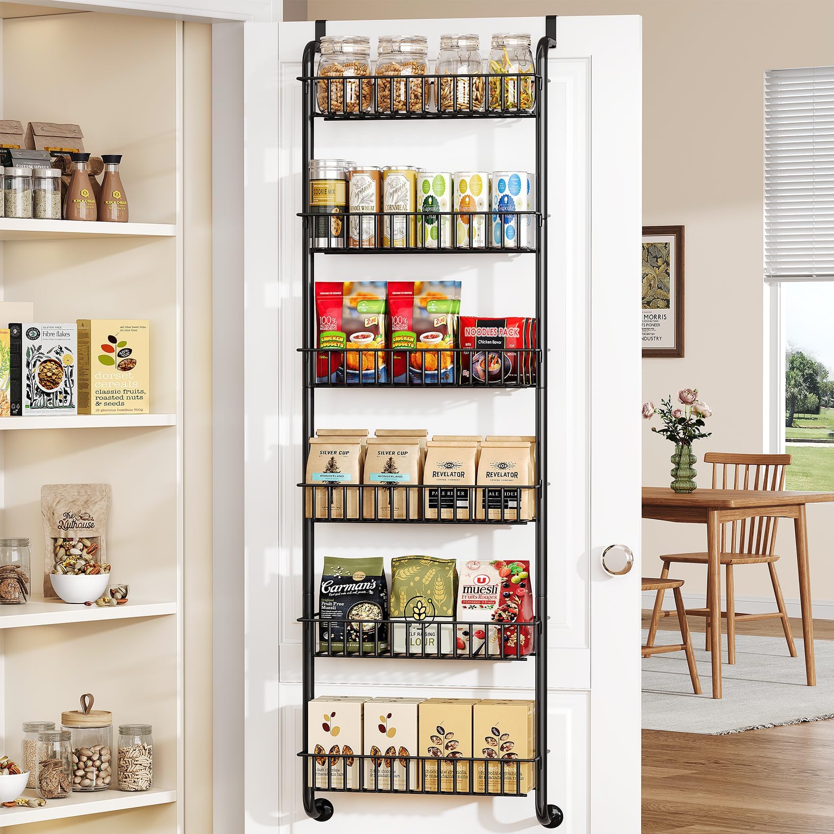 Amazon.com: GGIU Over The Door Pantry Organizer Spice Rack: 6-Tier ...