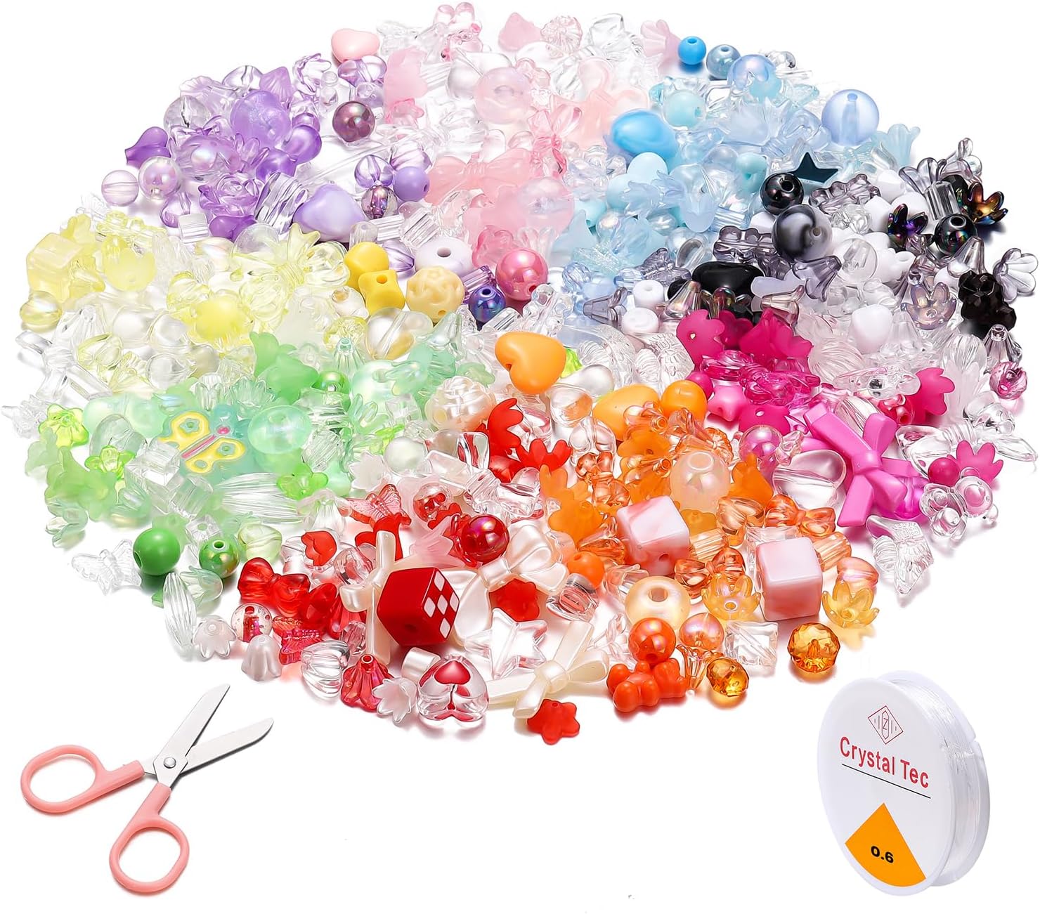 Amazon.com: PPhtony 170~220Pcs Assorted Acrylic Beads Candy Color ...